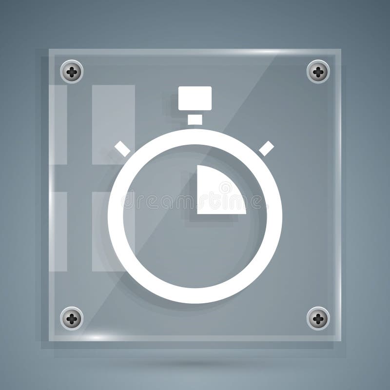 White Stopwatch Icon Isolated on Grey Background. Time Timer Sign ...