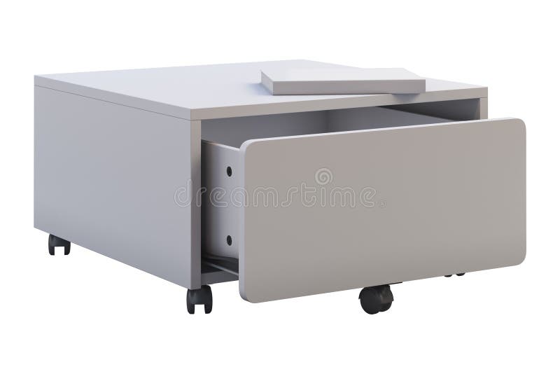 White Storage Box with Casters. 3d Render Stock Illustration ...