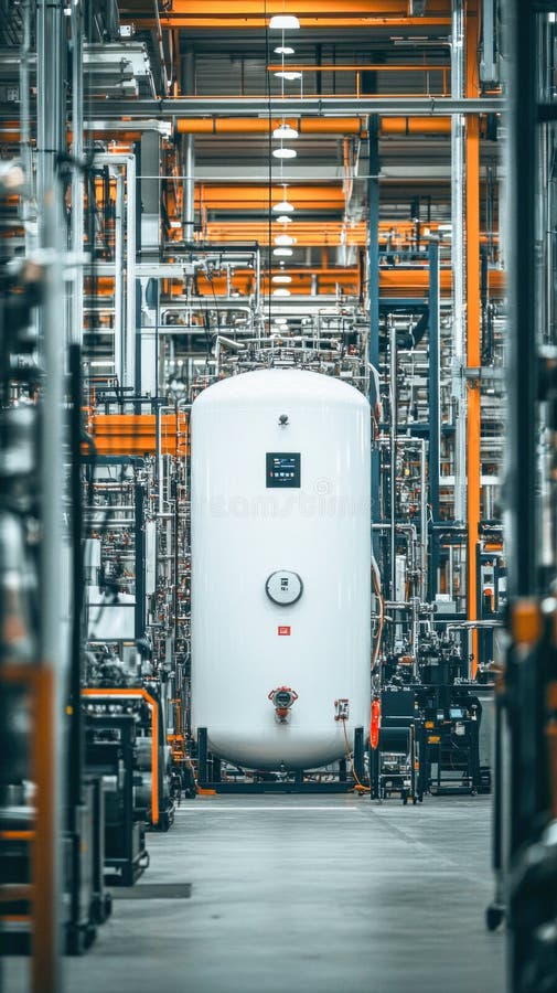 Industrial Manufacturing Plant Showing Storage Tank and Complex ...