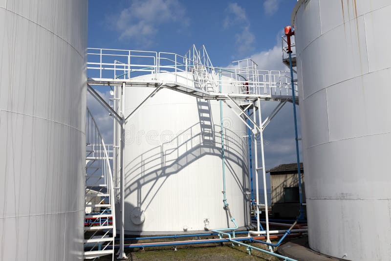 White storage tanks stock photo. Image of compartment - 36209208