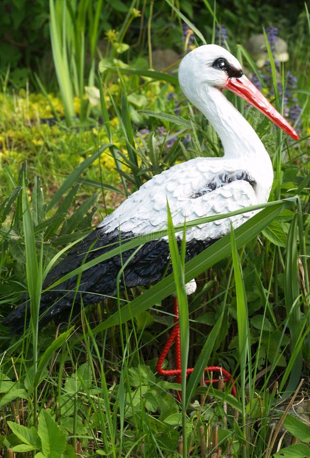 White stork little statue stock photo. Image of animal - 9632794