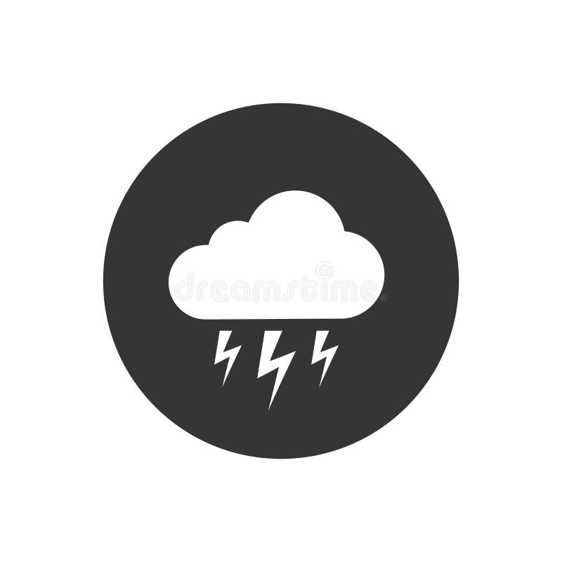 Grey Storm Icon Isolated on White Background. Cloud and Lightning Sign ...