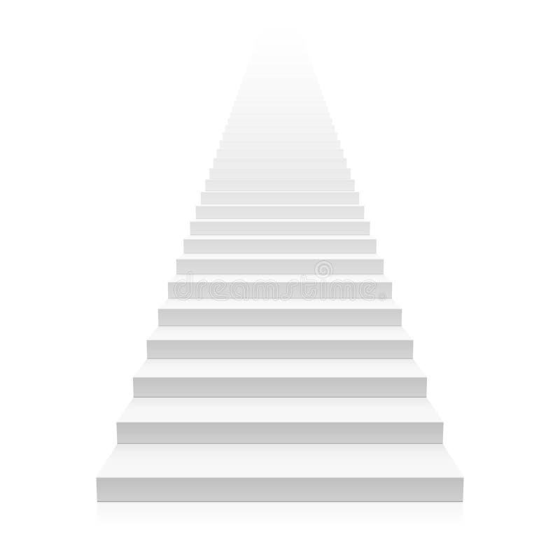 White Straight Staircase Stretches To Infinity Stock Vector ...