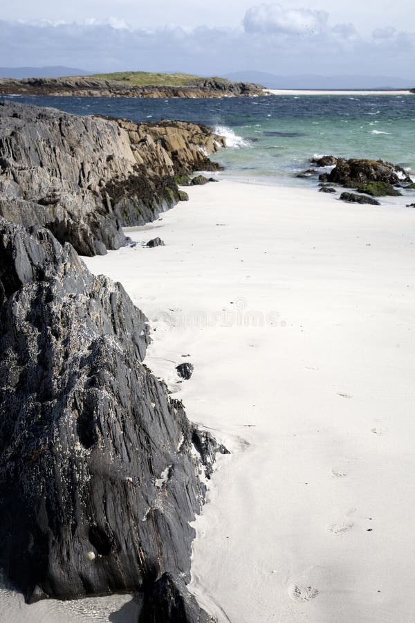 White Strand of the Monks Beach; Iona Stock Photo - Image of sound ...