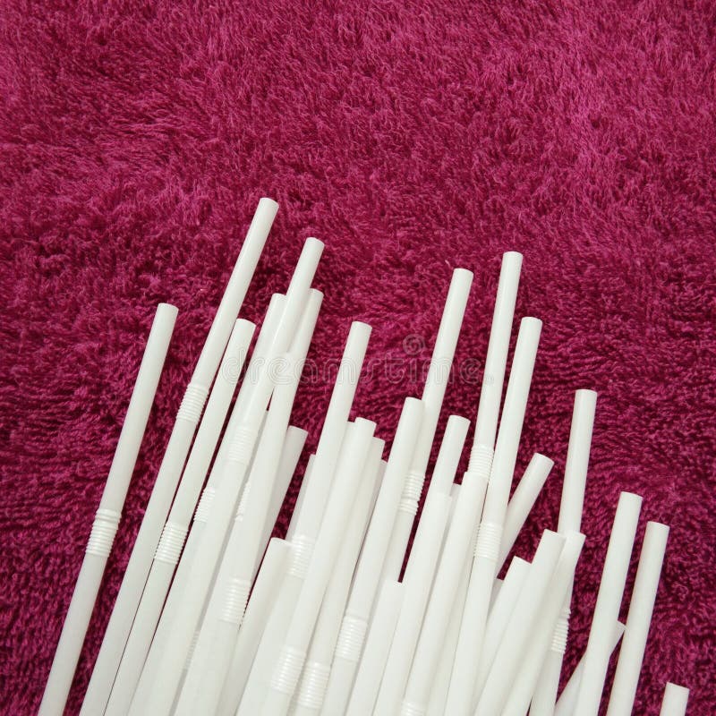 White Straws with Red Line (for Cocktail) Stock Photo - Image of high ...