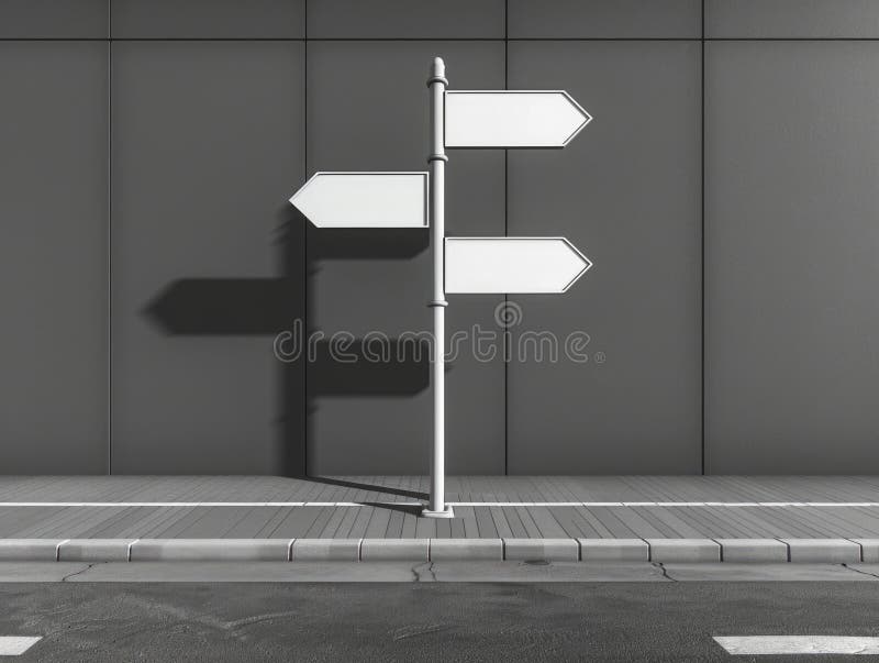 A White Street Sign with Two Arrows Pointing in Different Directions ...