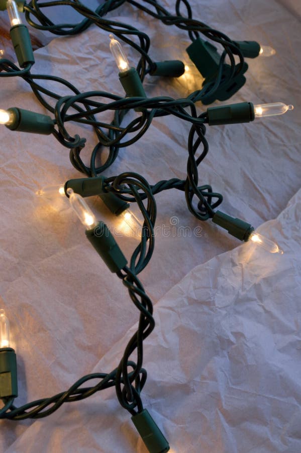 White String Lights Against White Background Stock Image - Image of ...