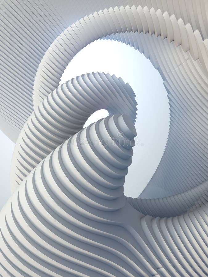White Stripe Pattern Futuristic Background. 3d Render Illustration ...