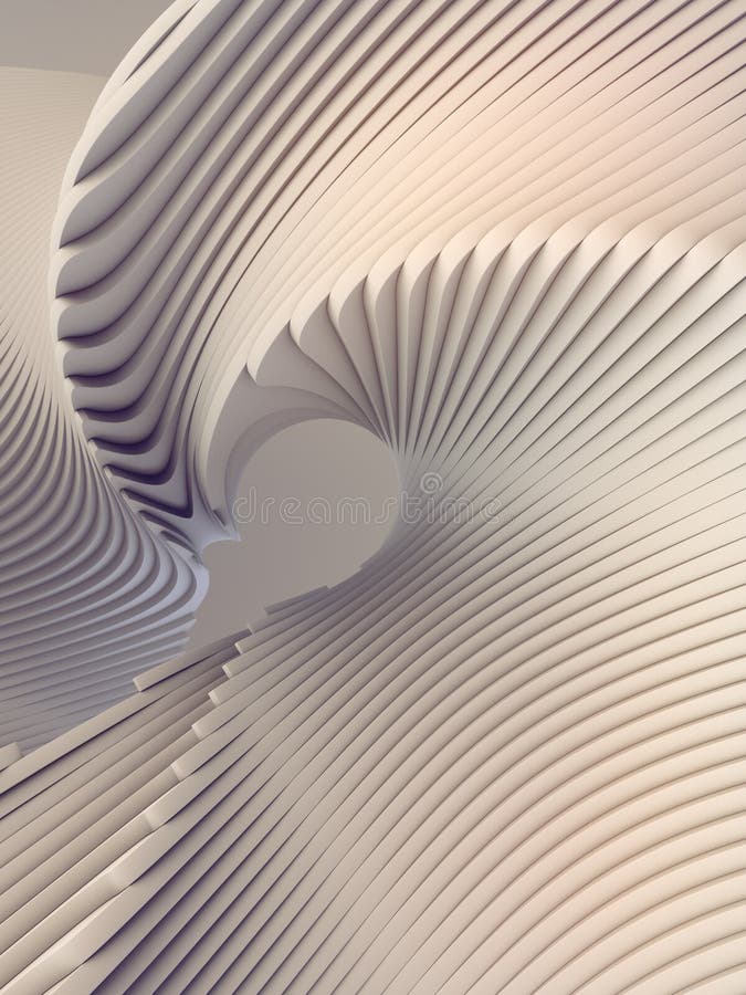 White Stripe Pattern Futuristic Background. 3d Render Illustration ...
