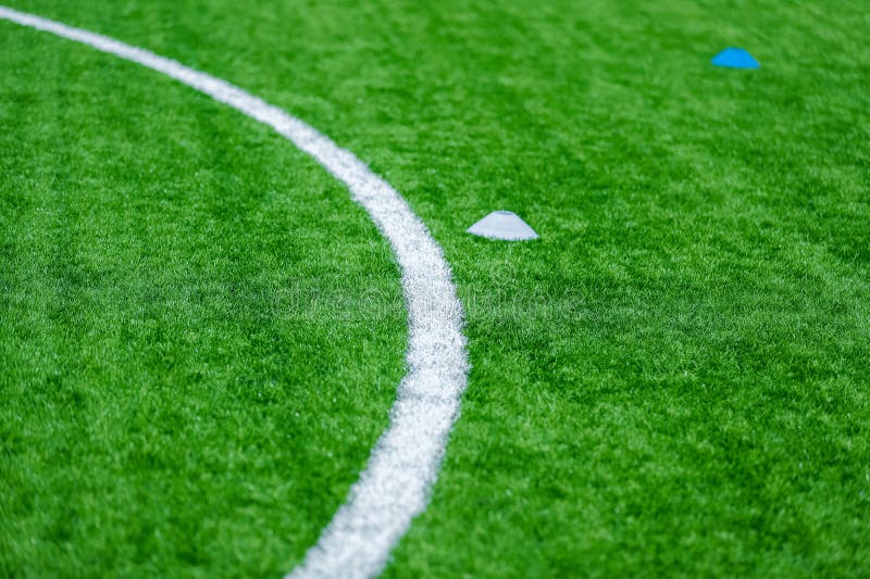 White Stripe on Green Grass on the Playing Field, Marking Stock Photo ...