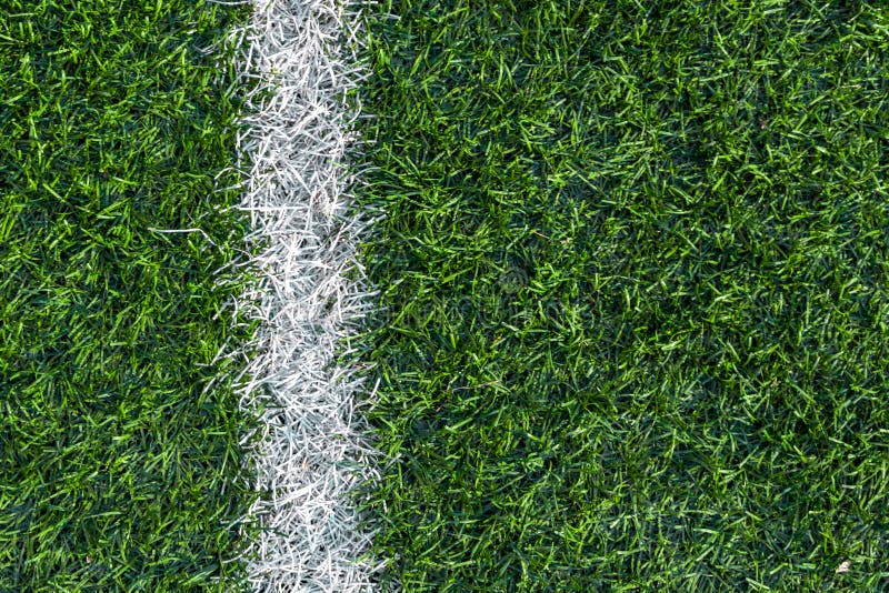 White Stripe Markings on the Green Grass of the Soccer Field Stock ...