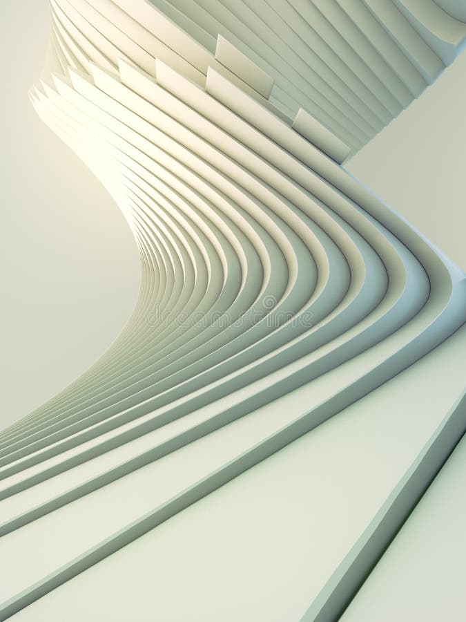 White Stripe Pattern Futuristic Background. 3d Render Illustration ...