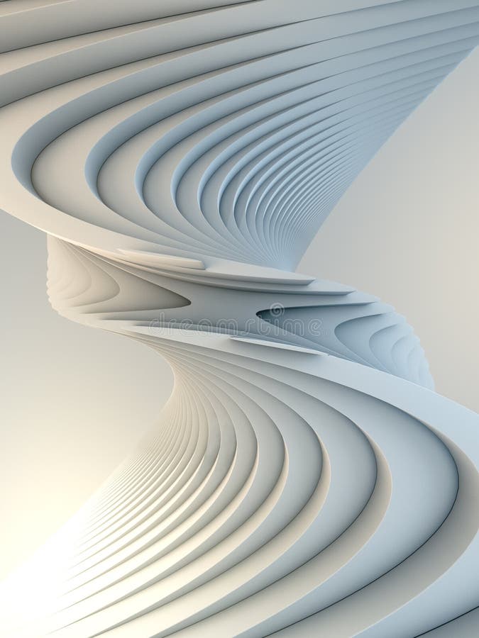 White Stripe Pattern Futuristic Background. 3d Render Illustration ...