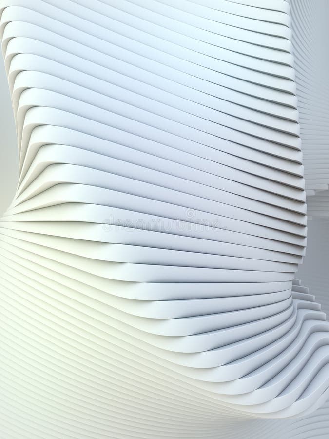 White Stripe Pattern Futuristic Background. 3d Render Illustration ...