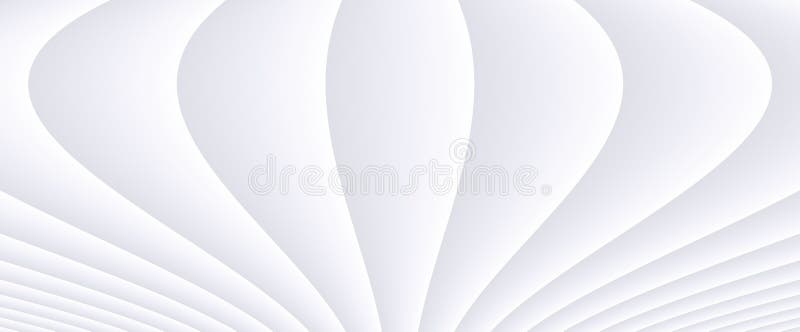 White Striped Pattern Banner, 3d Lines Wavy Pattern Background Stock ...