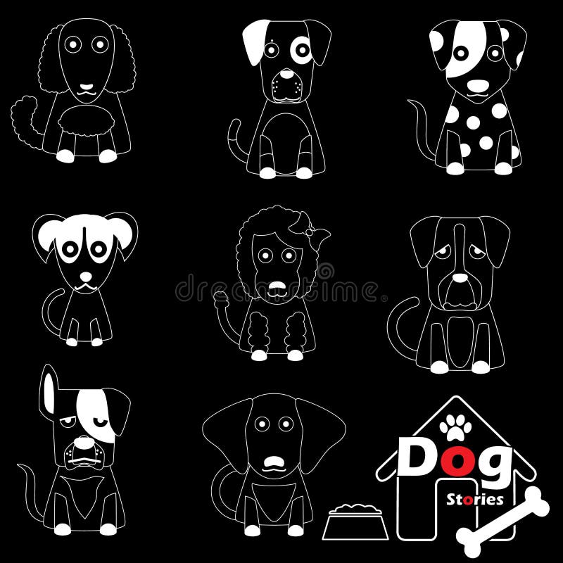 White striped pattern dog stock vector. Illustration of advertising ...