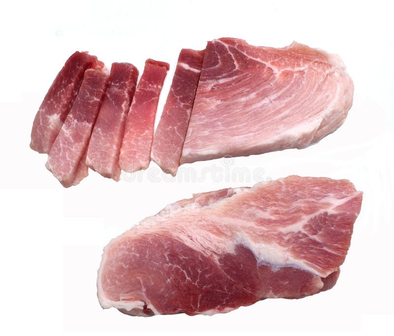 The White Stripes of Fat are Inserted in the Red Meat of the Pork Hip ...
