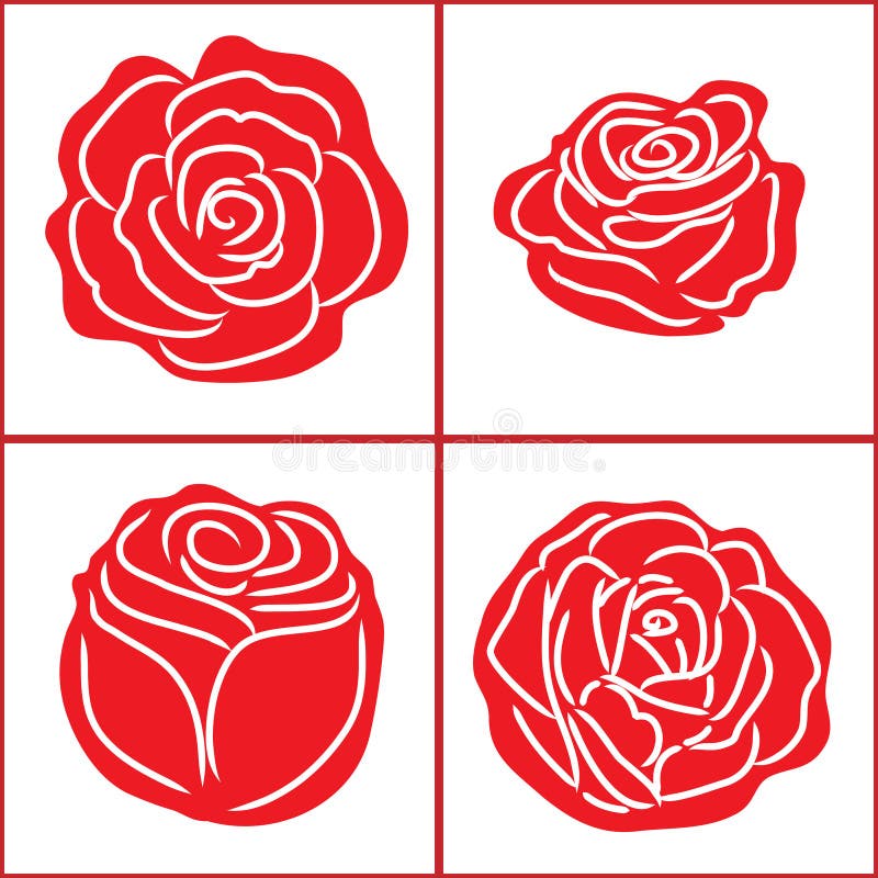 White Stripes in Red Rose Shape Stock Vector - Illustration of flower ...