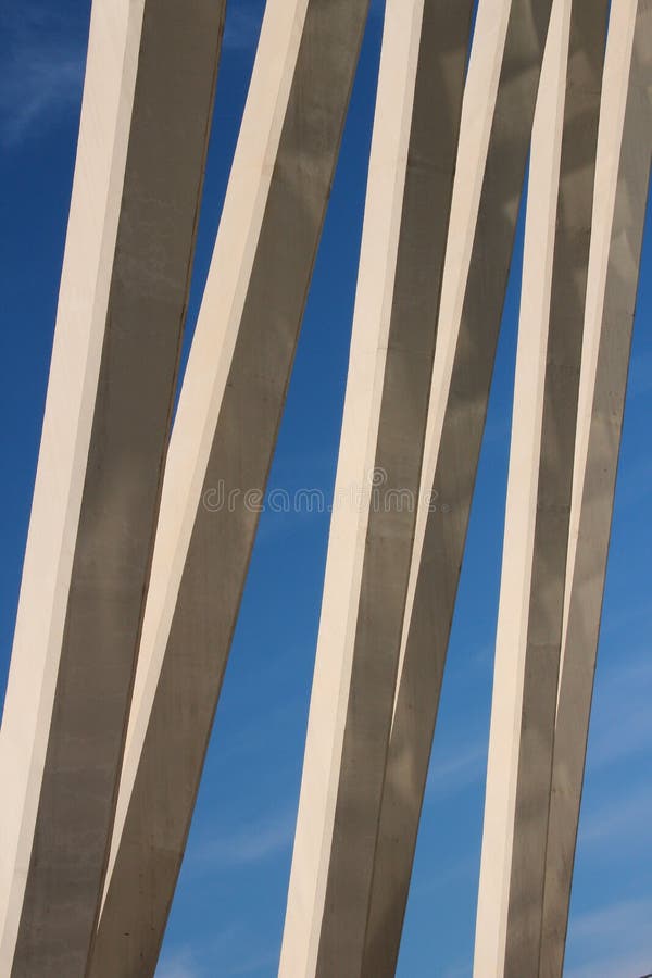White Structural Elements with an Intense Blue Sky Background Stock ...