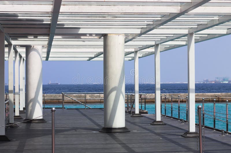 White Structure in Male Harbor Stock Image - Image of maldive, design ...
