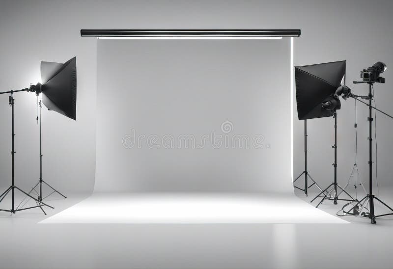 White Studio Background Empty Space Mock Up Vector 3D Backdrop Stock ...