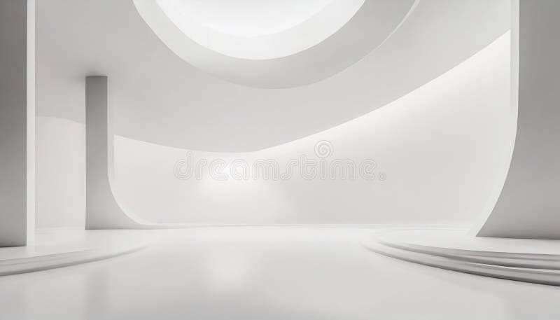 White Studio Room Template on Empty Background with Modern Concept ...