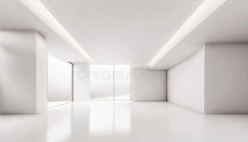 White Studio Room Template on Empty Background with Modern Concept ...