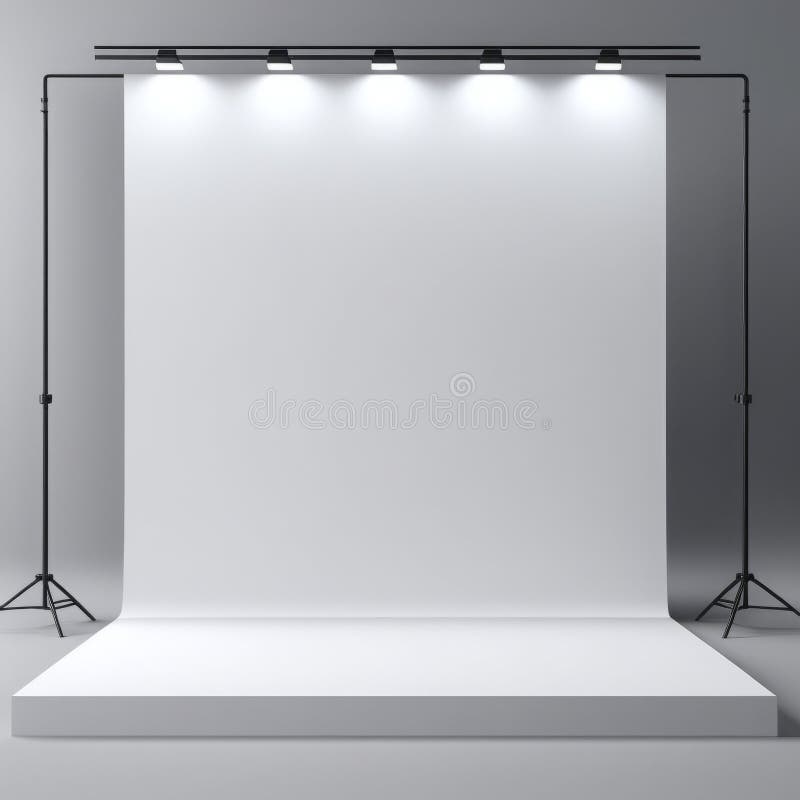 White Studio Stand with Lighting White Studio Stand with Lighting Blank ...