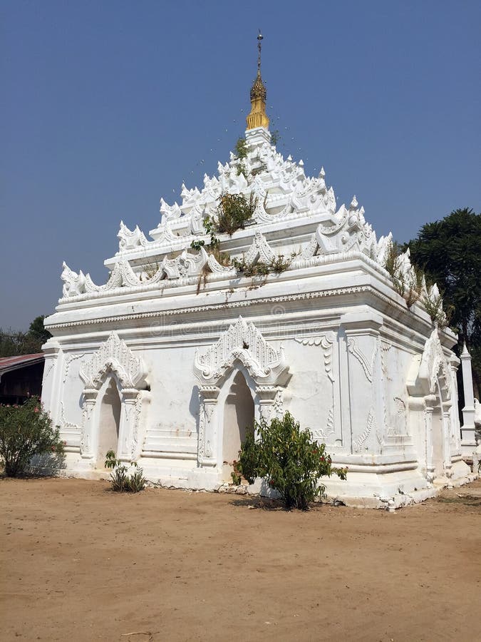 White stupa at Mingun stock photo. Image of pagoda, religious - 58339198