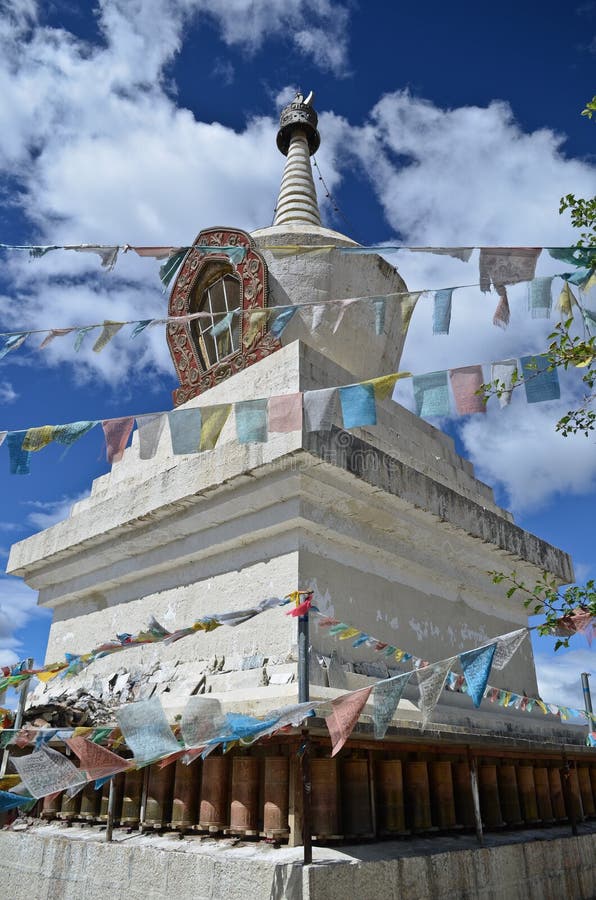 White stupa, Lumbini stock photo. Image of mayadevi - 156408106