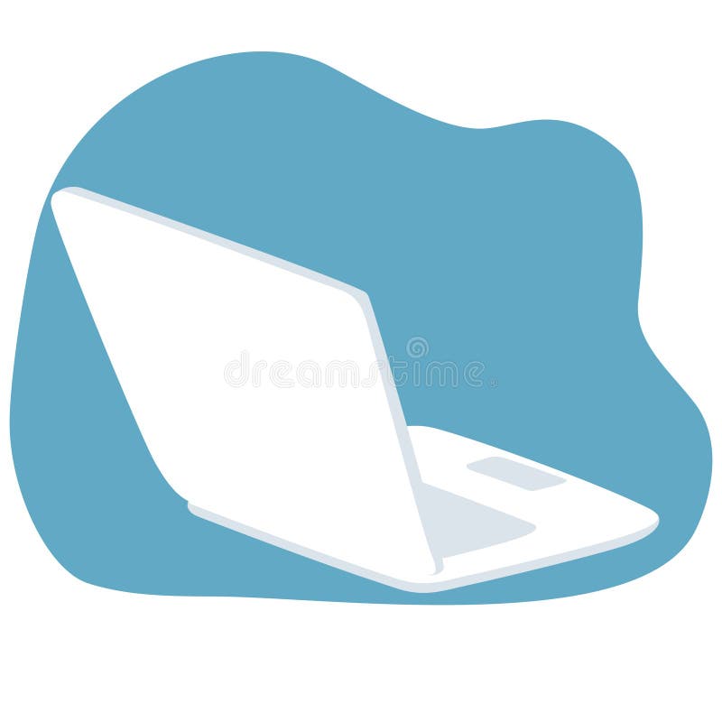 Computer Laptop Open Back View Isolated Stock Illustrations – 191 ...