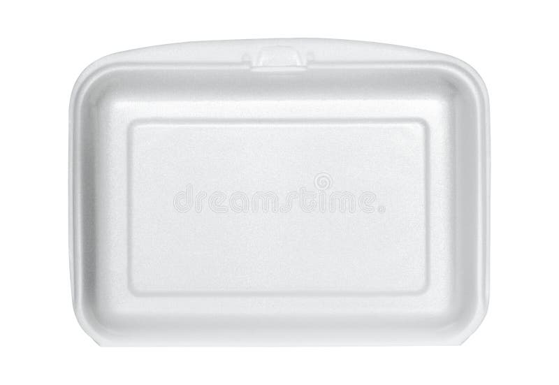White Styrofoam Box Isolated on White Stock Photo - Image of lunch ...