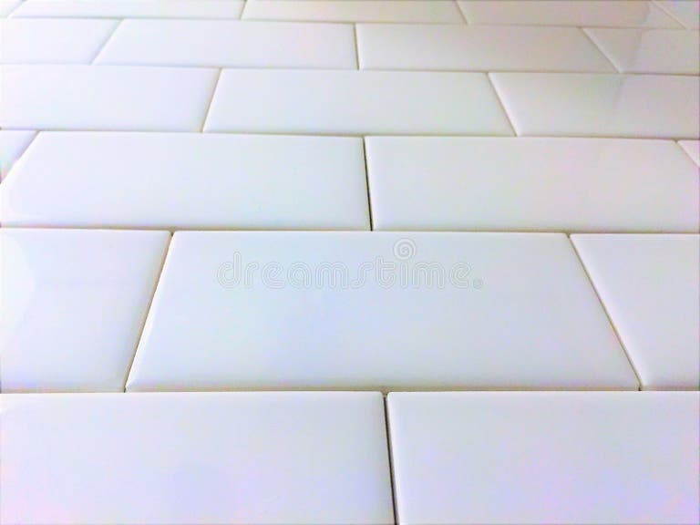 White Tile Backsplash Subway Pattern Stock Image - Image of shower ...