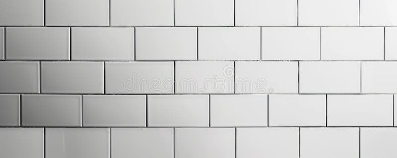 White Subway Tile Wall in Horizontal Alignment Stock Image - Image of ...
