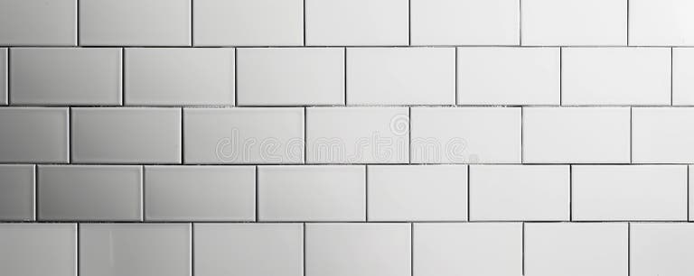White Subway Tile Wall in Horizontal Alignment Stock Image - Image of ...