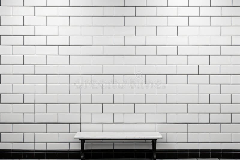 White Subway Tiles Wall Background AI Generated Stock Illustration ...
