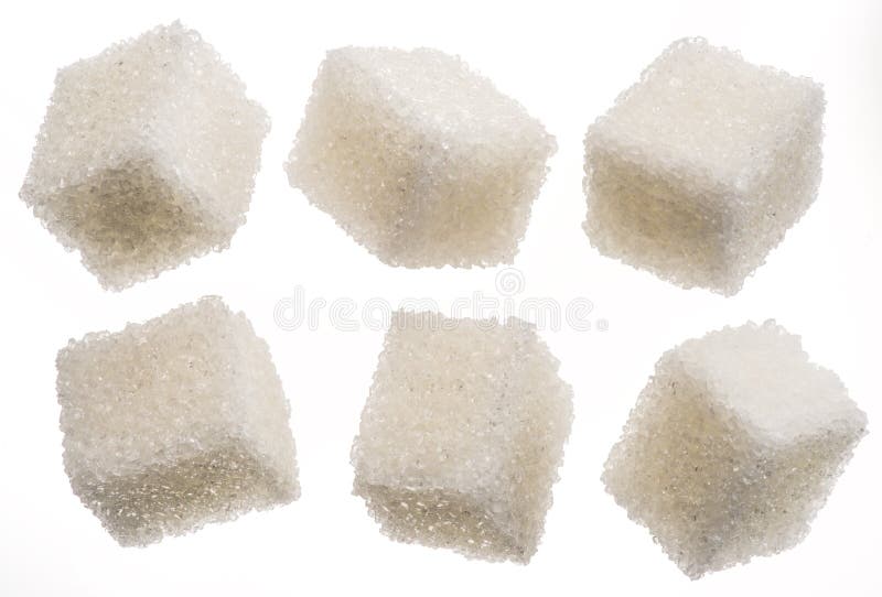 White Sugar Cubes on White Background. Macro Picture Stock Image ...