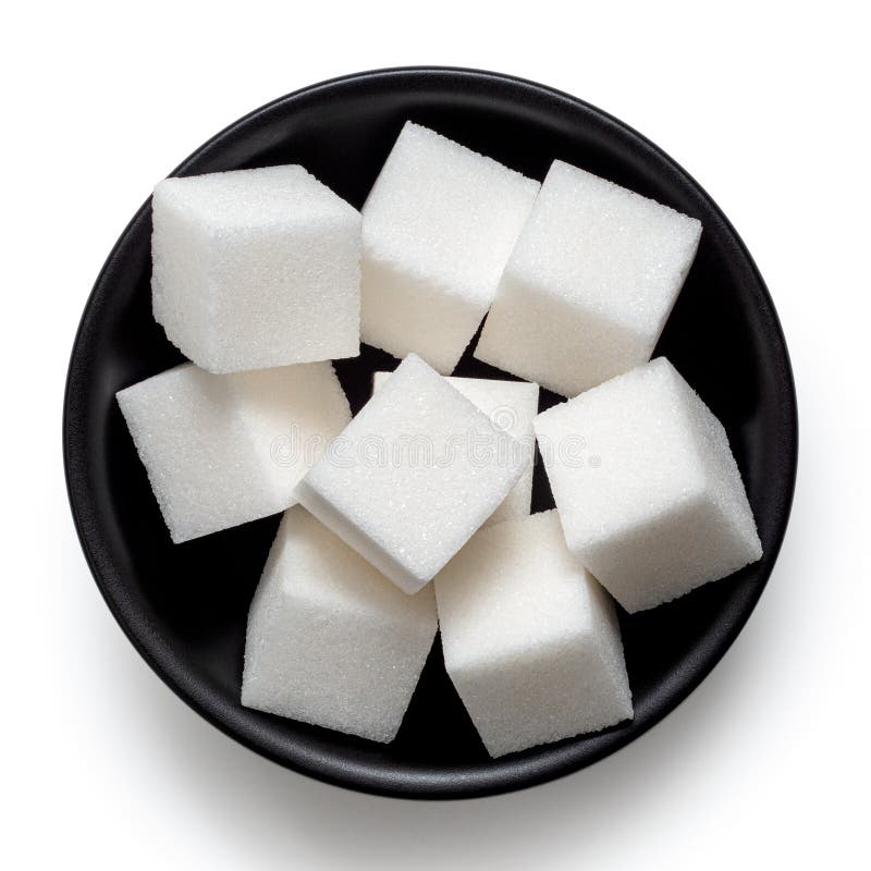 White Sugar Cubes and Granulated Sugar Stock Image - Image of square ...