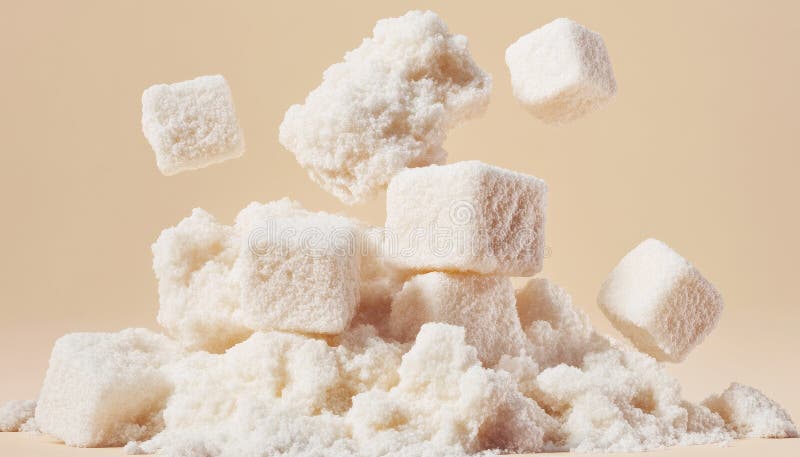 White Sugar Cubes Falling Onto Pile Stock Photos - Free & Royalty-Free ...
