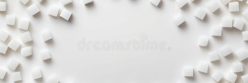White Sugar Cubes Forming a Frame on White Background Stock ...