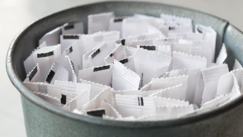 White Sugar in a Paper Packet on Table Stock Video - Video of dieting ...