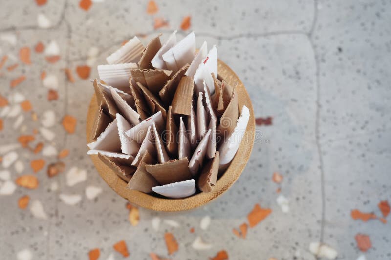 White Sugar in a Paper Packet on Table Stock Photo - Image of unhealthy ...