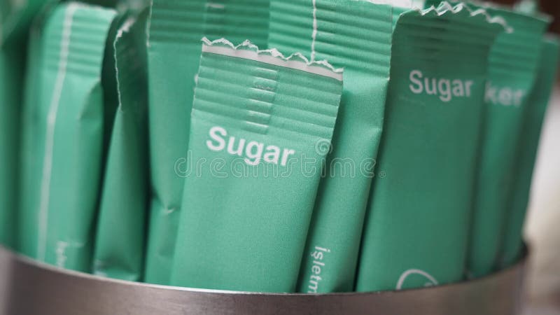 White Sugar in a Paper Packet on Table Stock Video - Video of ...
