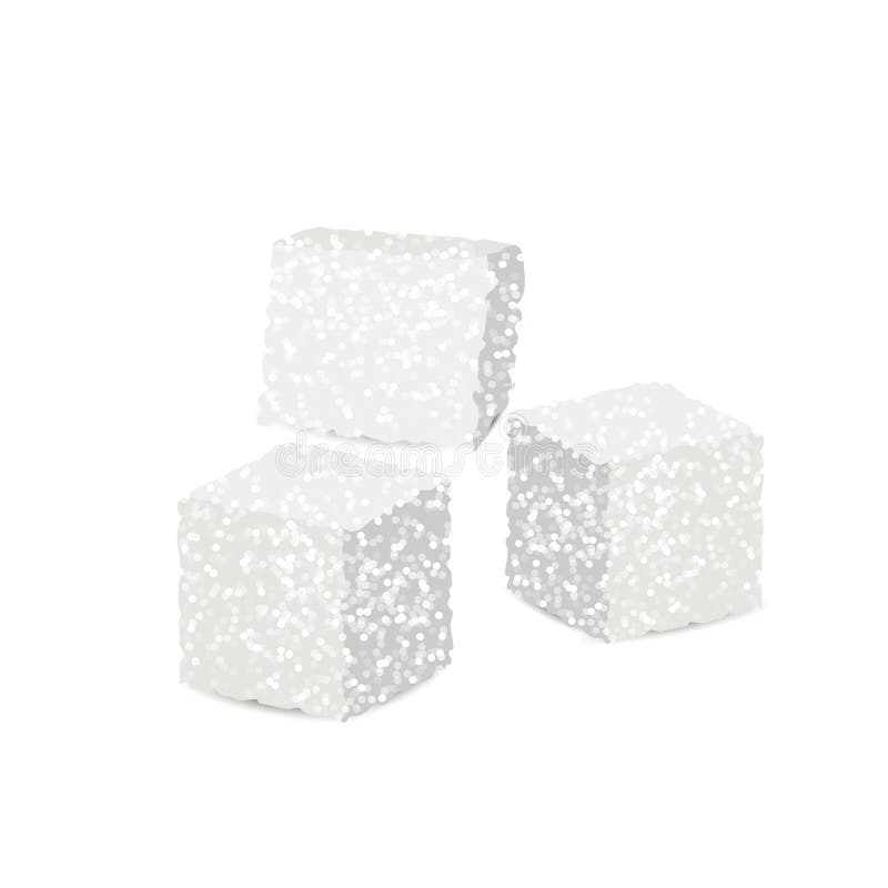 White Sugar Set with Piles and Cubes Realistic Isolated Vector ...