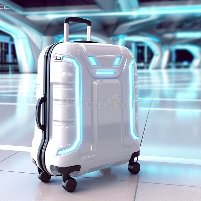 A White Suitcase with an Apple Logo on it. Generative AI Image. Stock ...