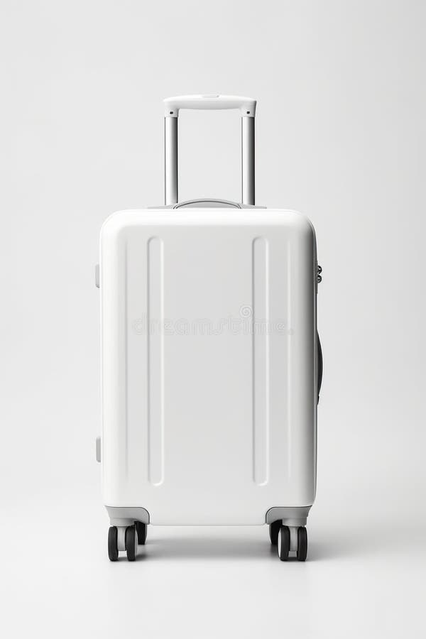 A White Suitcase Sitting on Top of a White Floor. Generative AI Image ...