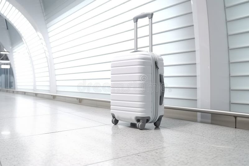 A White Suitcase with an Apple Logo on it. Generative AI Image. Stock ...