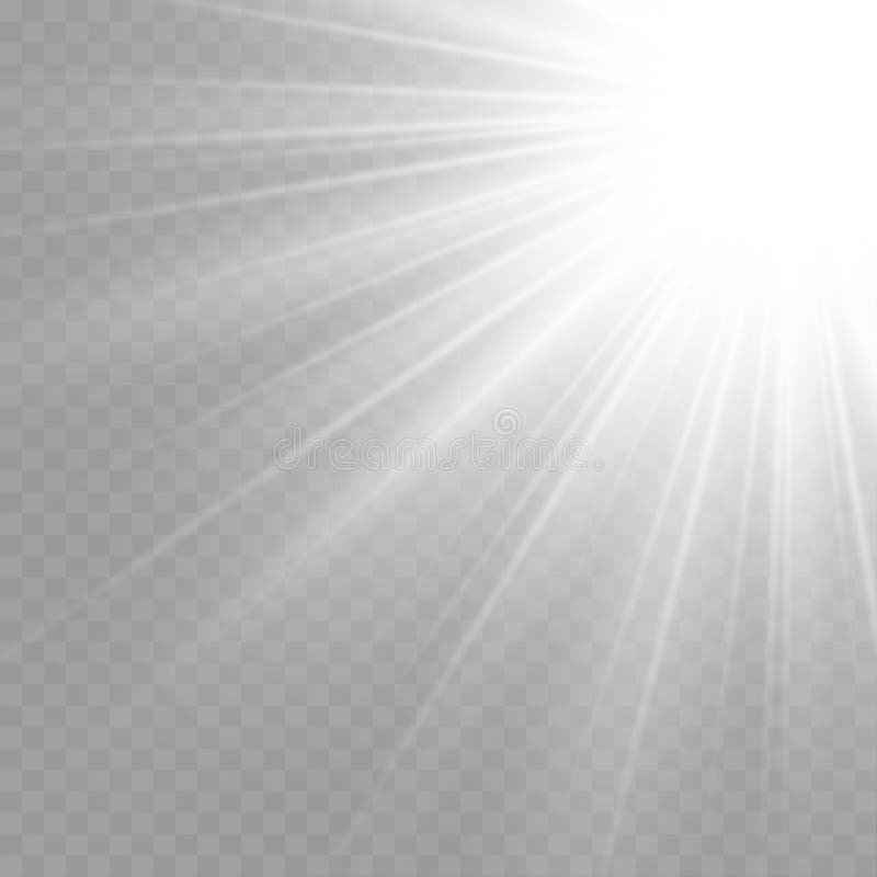 White Sun Rays and Lens Flare Effect from Corner .Vector Stock Vector ...