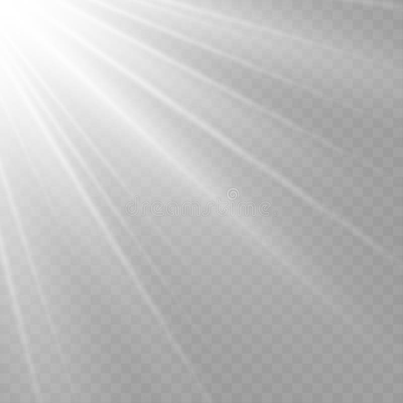 White Sun Rays and Lens Flare Effect from Corner .Vector Stock ...