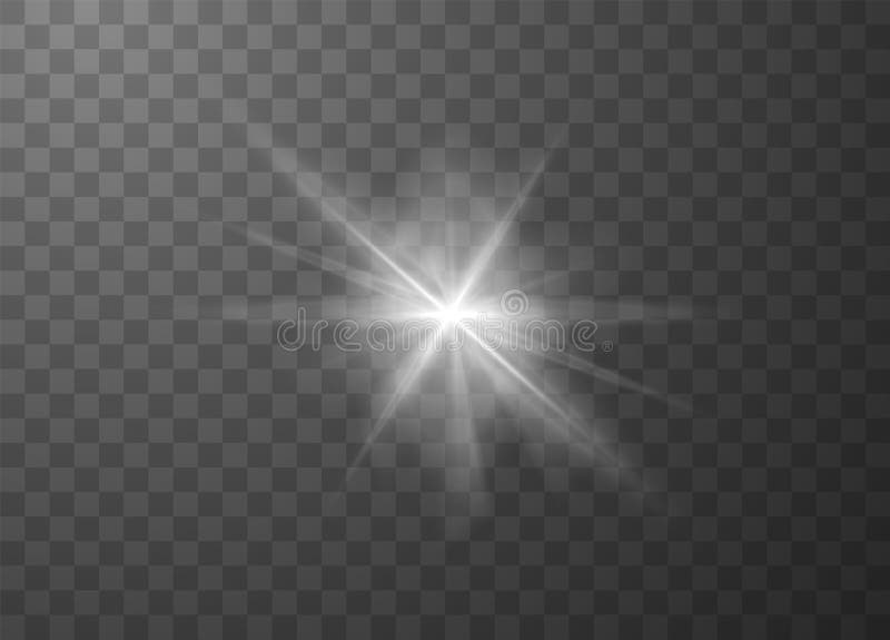 White Sunlight Glare Radiance Vector Effect, Light Beam Flare, Dazzling ...